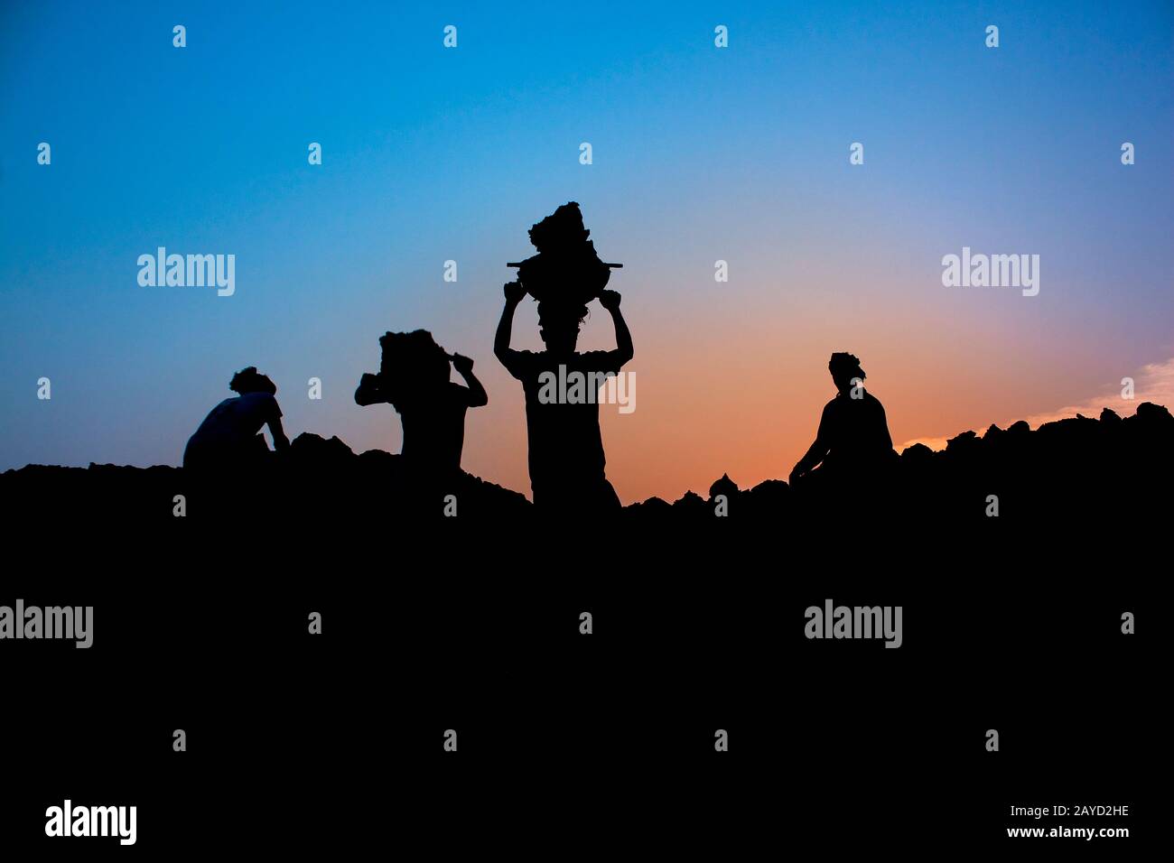 A day labourer carries a basket of soil on his head. Khulna, Bangladesh ...