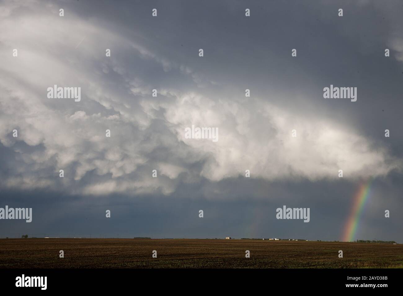 Storm Clouds Saskatchewan Rainbow Stock Photo - Alamy