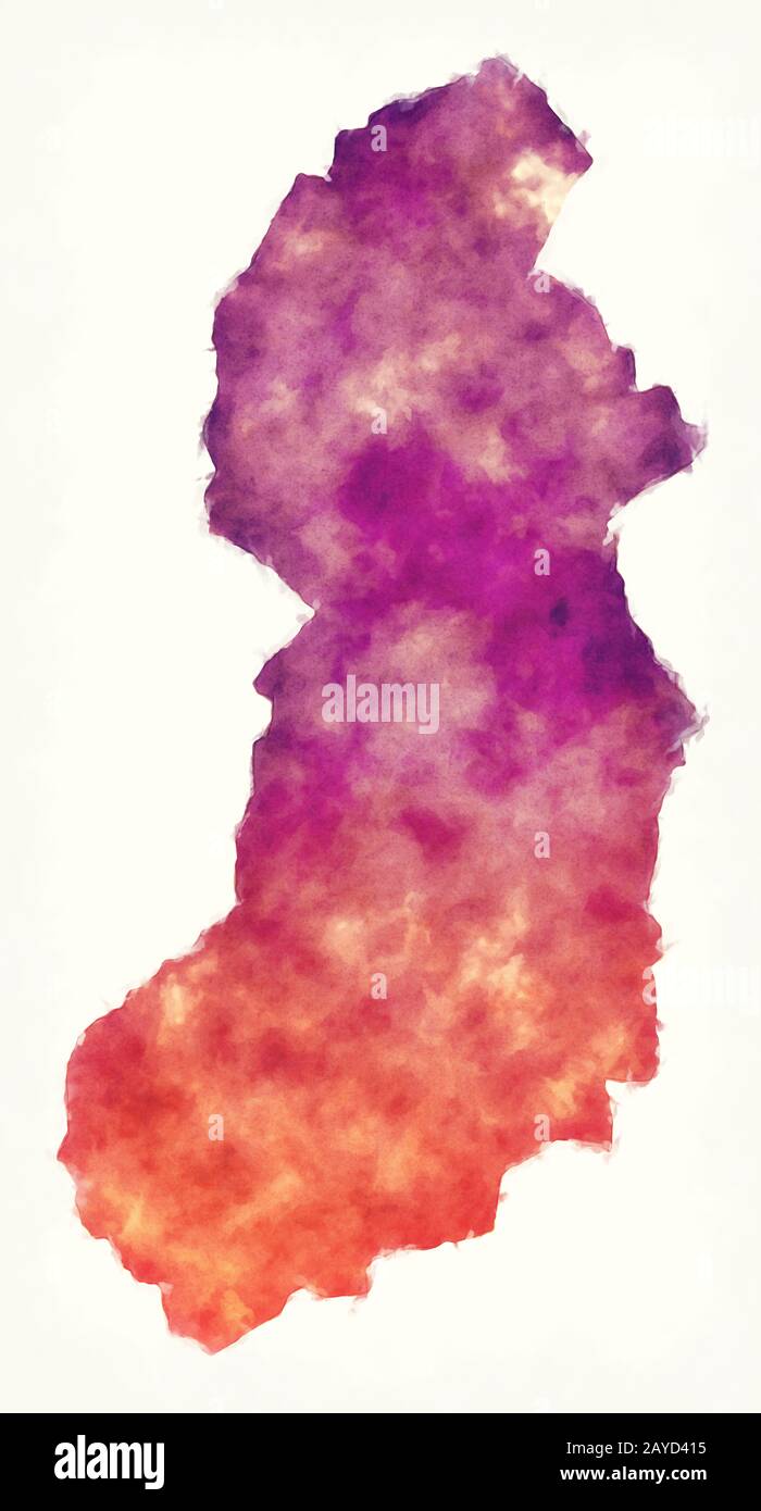 Singida region watercolor map of Tanzania Stock Photo - Alamy