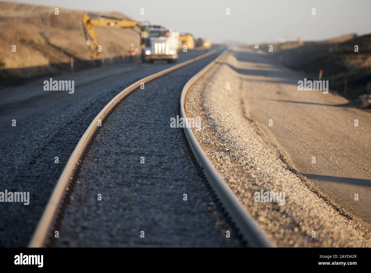 New Railroad Construction Stock Photo - Alamy