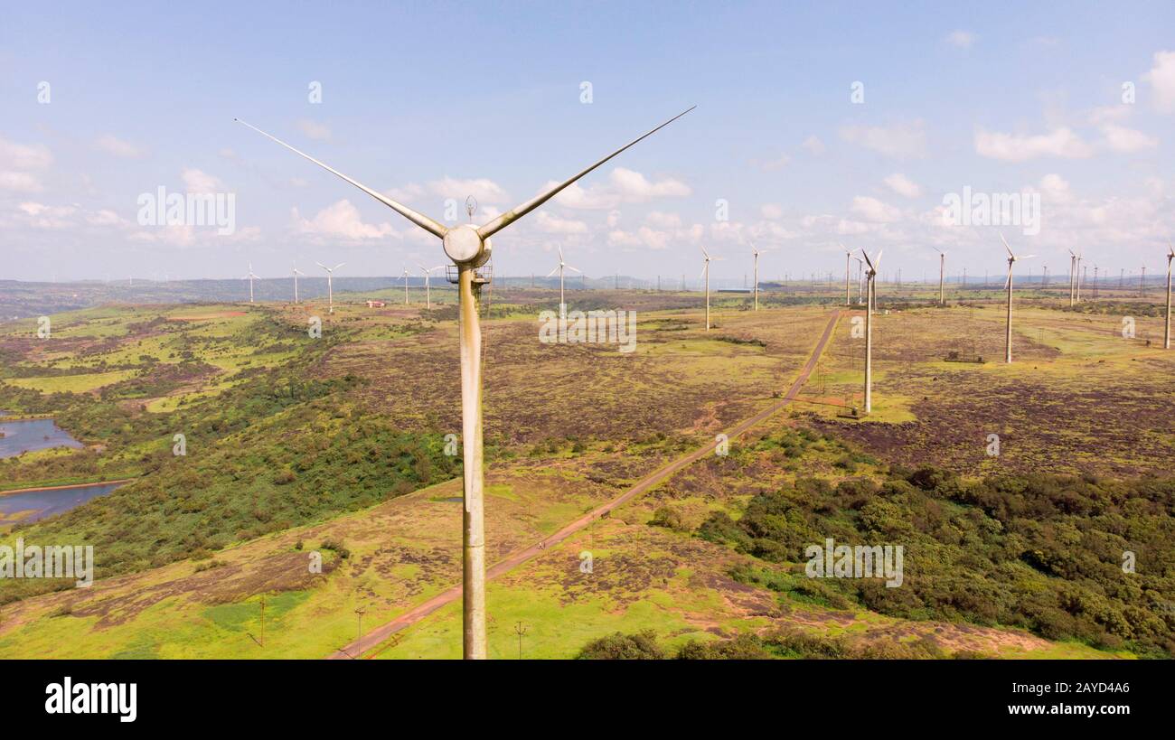 Renewable white windmill turbine farm hi-res stock photography and ...