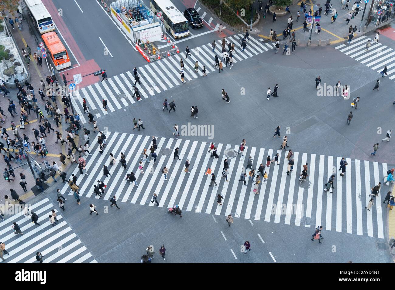 Shibuya scramble crossing top view hi-res stock photography and images ...