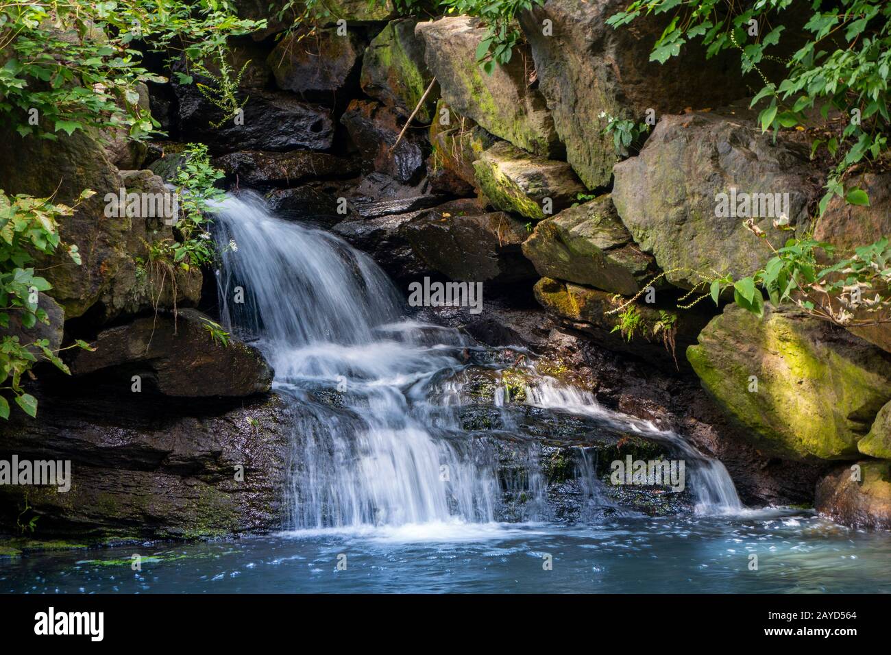 manhattan Central park waterfall new york city Stock Photo - Alamy
