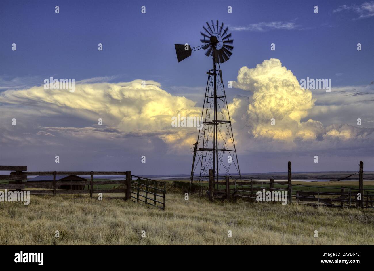 Old Fashioned Wind Mill Stock Photo - Alamy