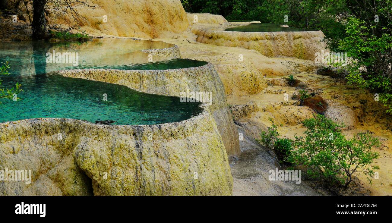Natural blue pool ,Huanglong, Sichuan,China Stock Photo - Alamy