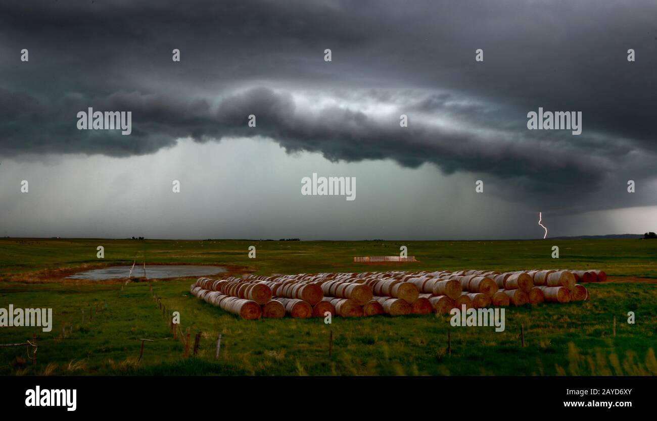 Prairie Storm Clouds Lightning Stock Photo - Alamy