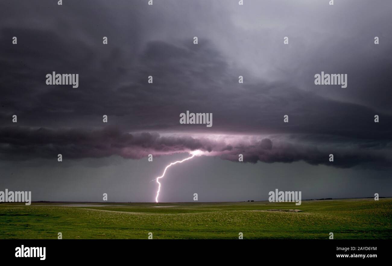 Prairie Storm Clouds Lightning Stock Photo - Alamy