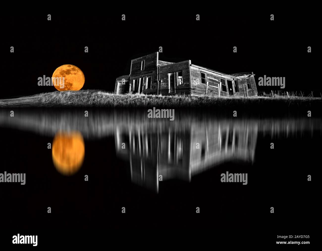 Ghost Town Night Stars Stock Photo - Alamy