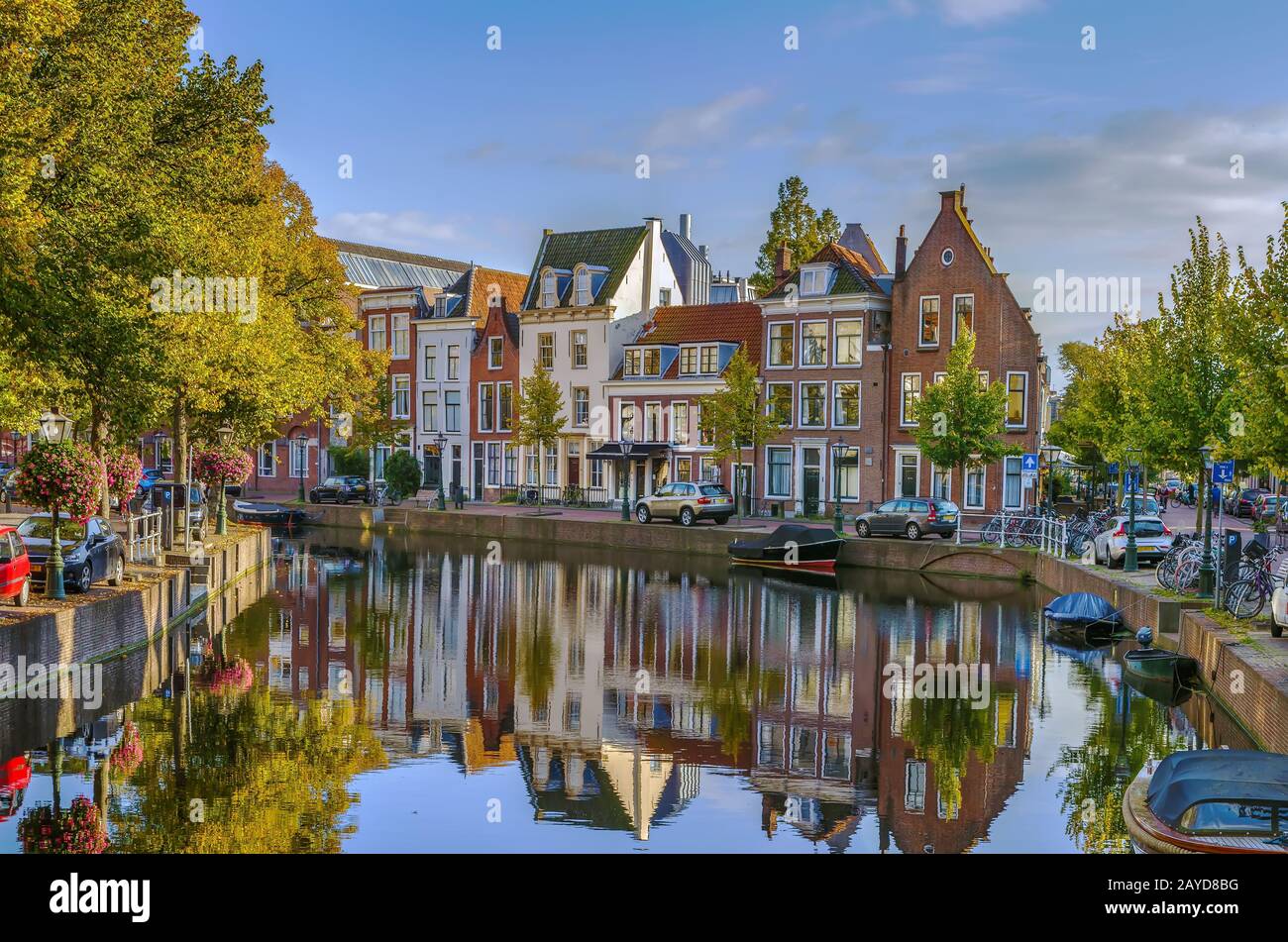 Channel in Leiden, Netherlands Stock Photo - Alamy