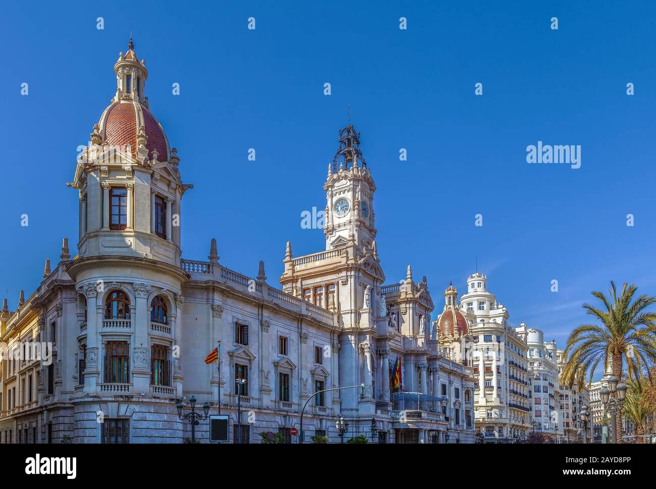 Valencia Town Hall, Spain Stock Photo - Alamy