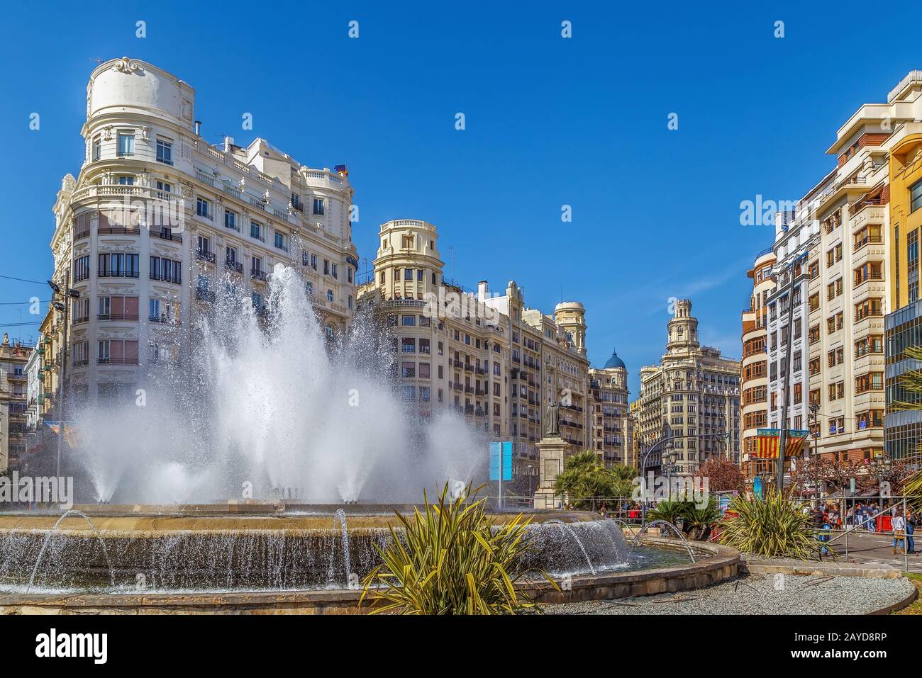 Square of the City Hall, Valencia, Spain Stock Photo - Alamy