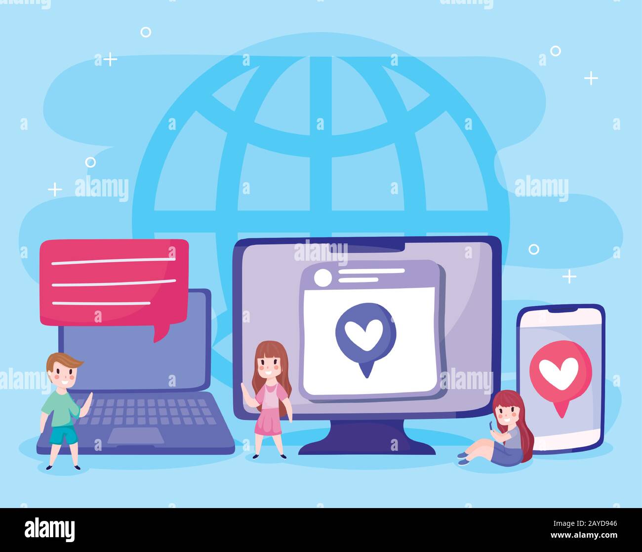 Girls with tech Stock Vector Images - Alamy