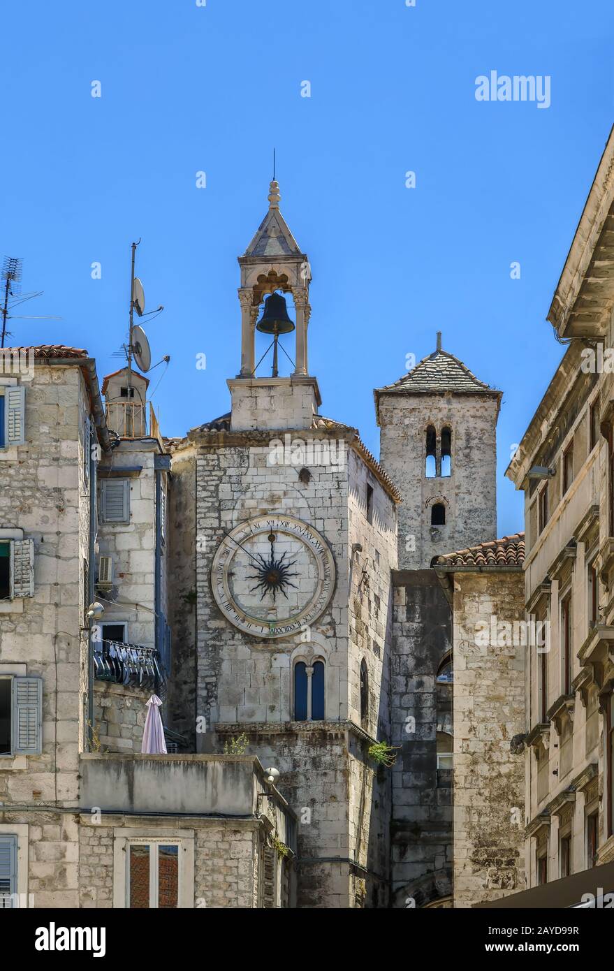 Clock tower, Split, Croatia Stock Photo - Alamy