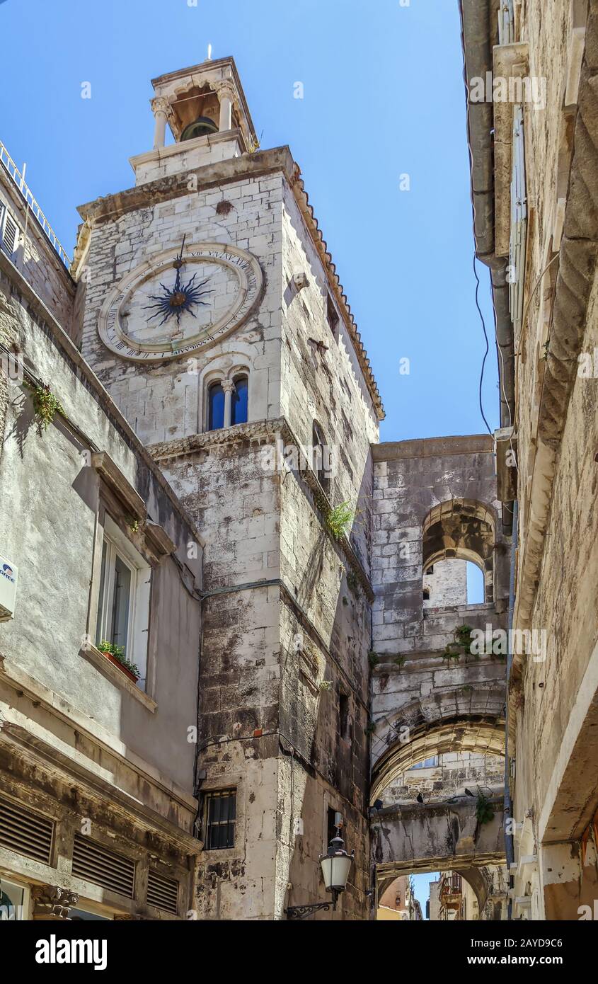 Clock tower, Split, Croatia Stock Photo - Alamy
