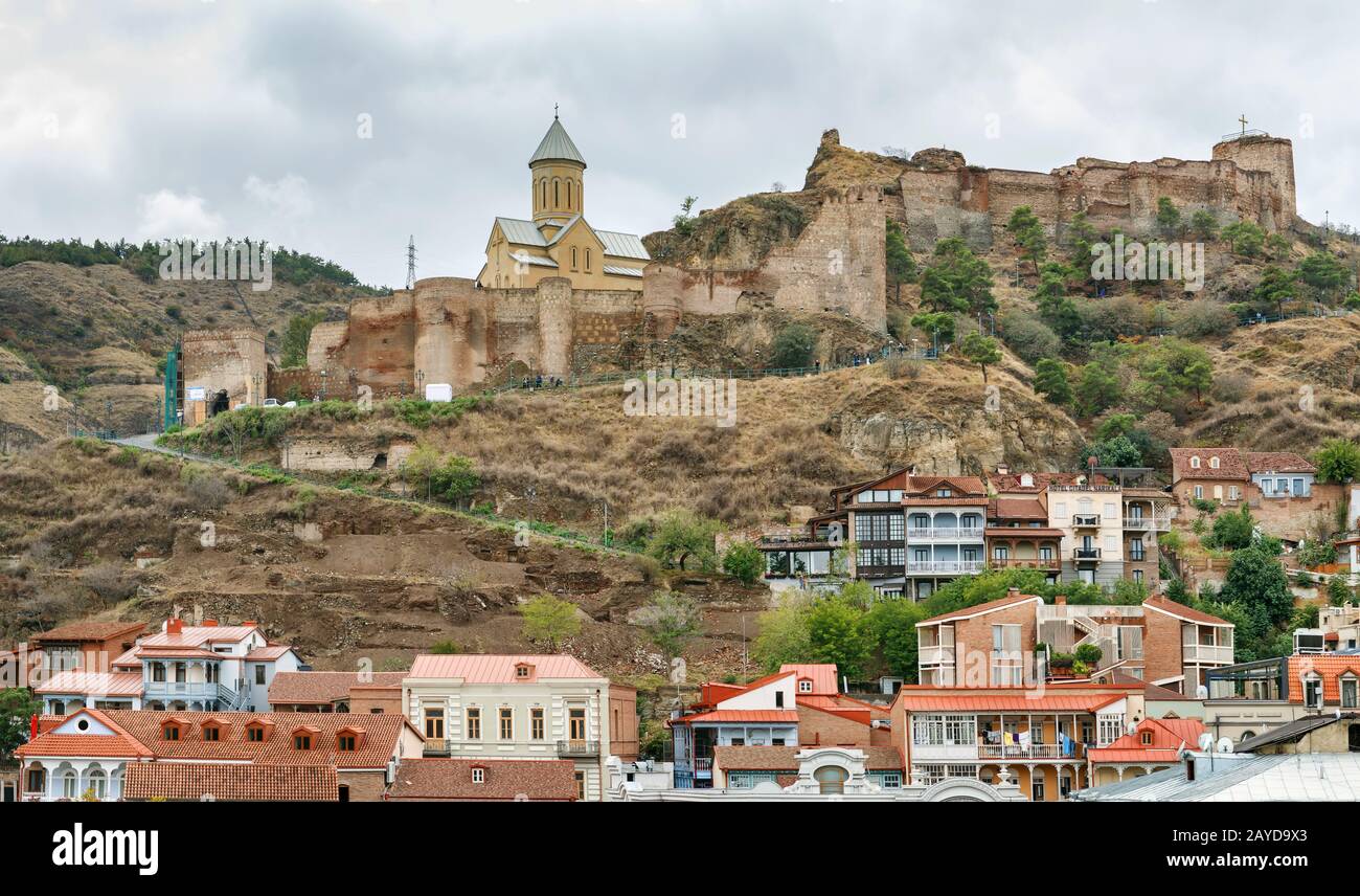 View of Narikala fortress, Tbilisi, Georgia Stock Photo - Alamy