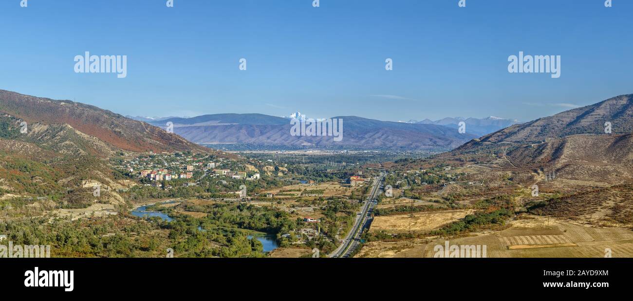 View of Aragvi river valley, Georgia Stock Photo - Alamy
