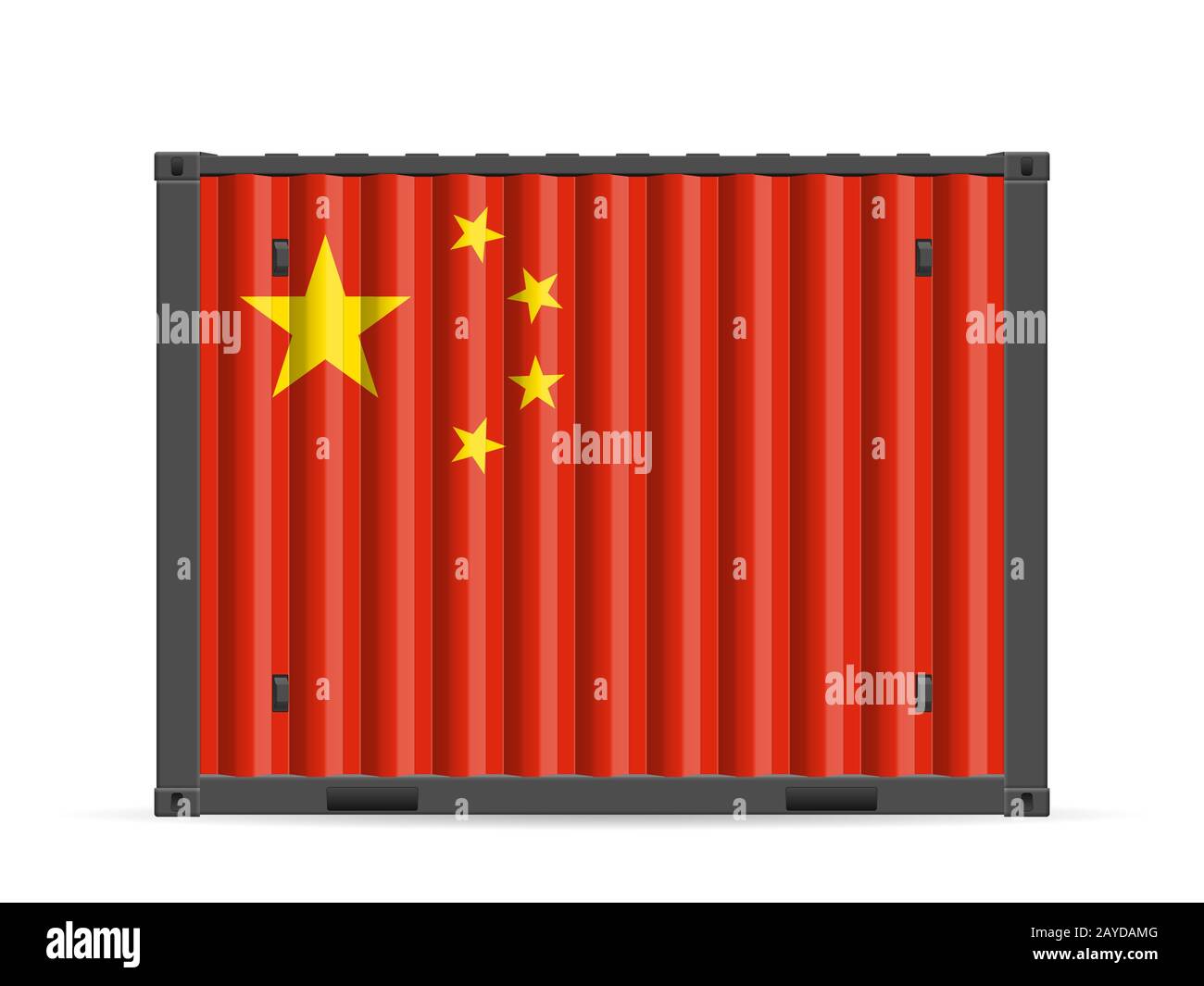 Cargo container China flag on a white background. Vector illustration ...