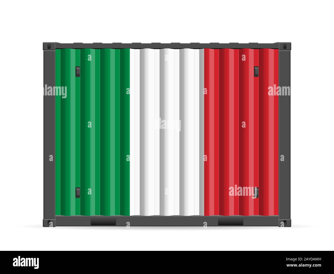 Cargo container Italy flag on a white background. Vector illustration ...