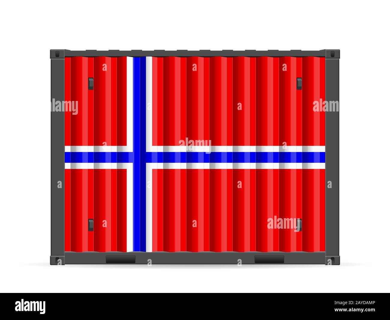 Cargo container Norway flag on a white background. Vector illustration ...