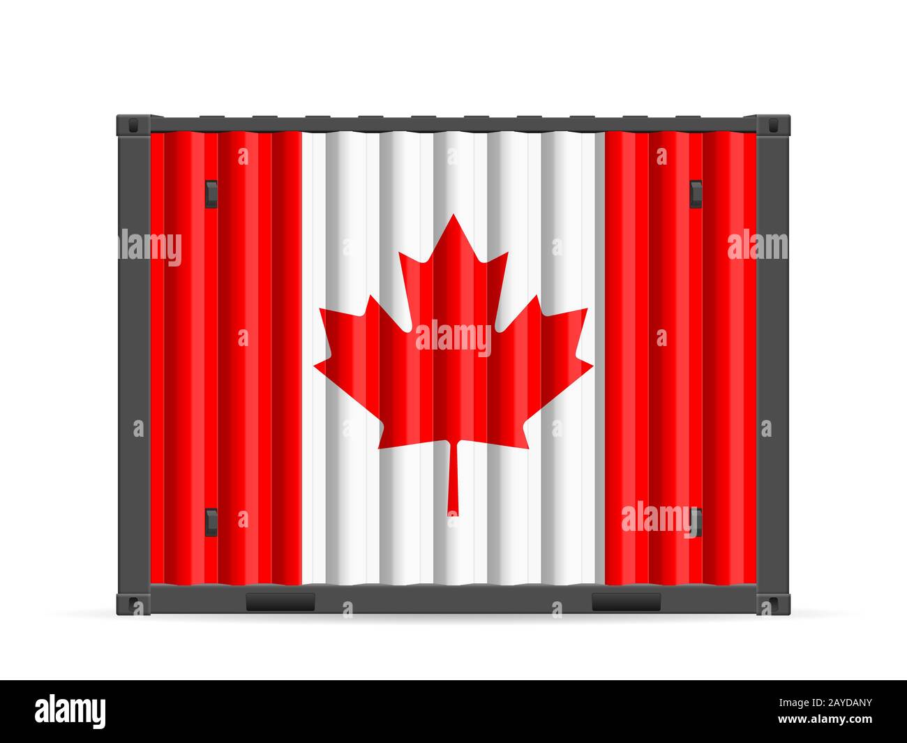 Cargo container Canada flag on a white background. Vector illustration ...
