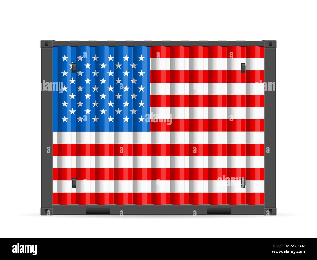 Cargo container USA flag on a white background. Vector illustration ...