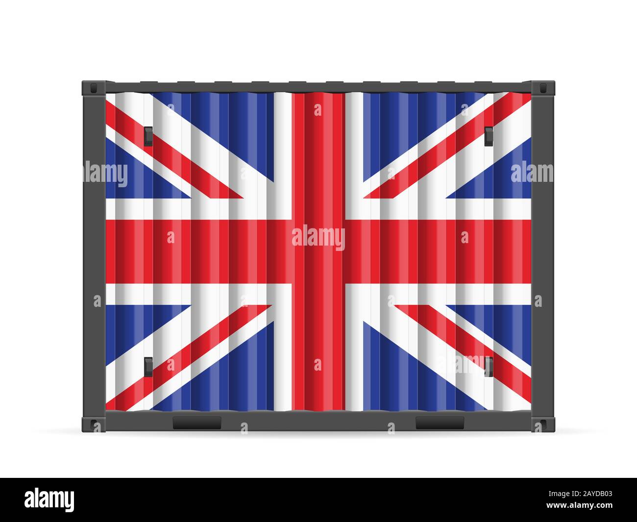 Cargo container UK flag on a white background. Vector illustration ...