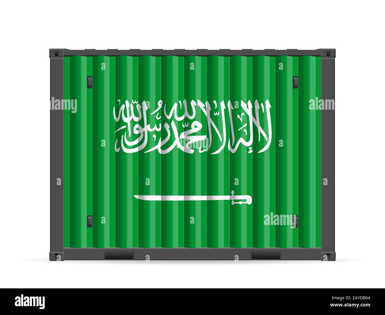 Cargo container Saudi Arabia flag on a white background. Vector ...