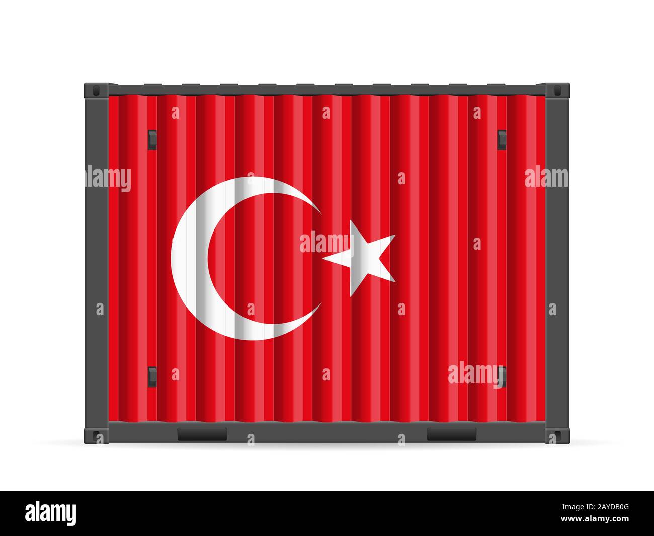 Cargo container Turkey flag on a white background. Vector illustration ...
