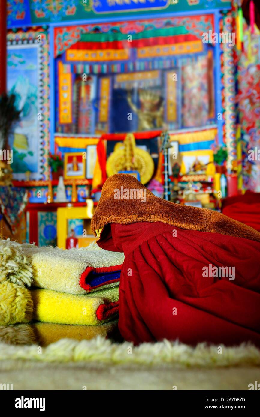 interior View of colorful buddhist monastery Stock Photo - Alamy