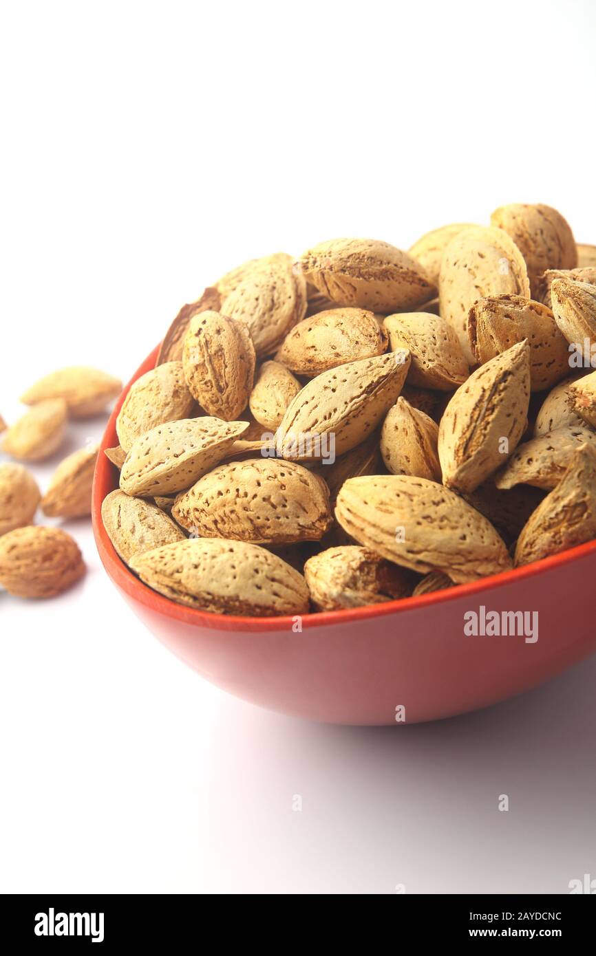 Healthy Almond Nuts in shells Stock Photo - Alamy