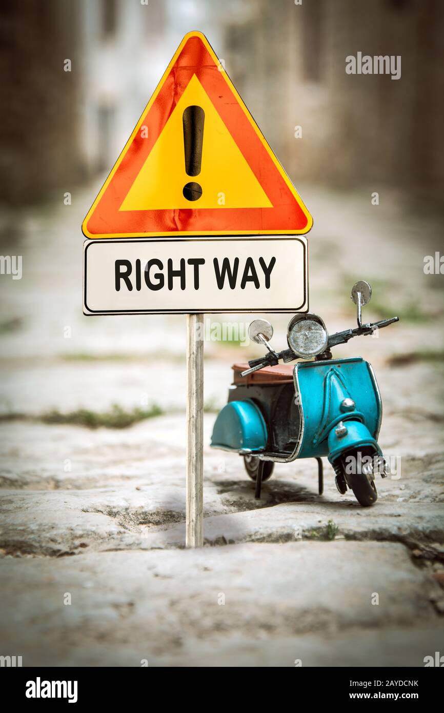 Street Sign Right Way Stock Photo - Alamy