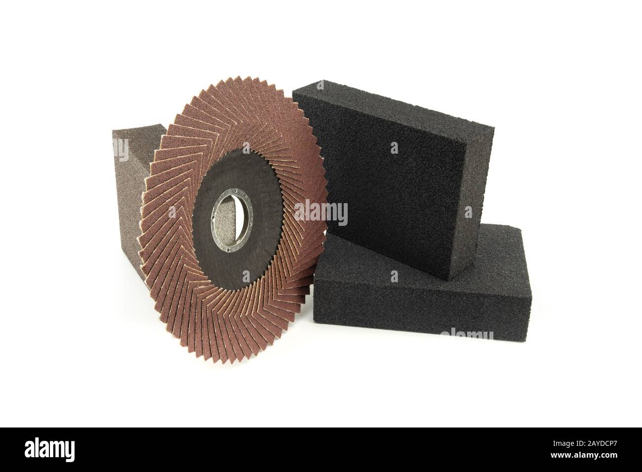 Set of different tools for grinding - flap disc for angle grinder and ...