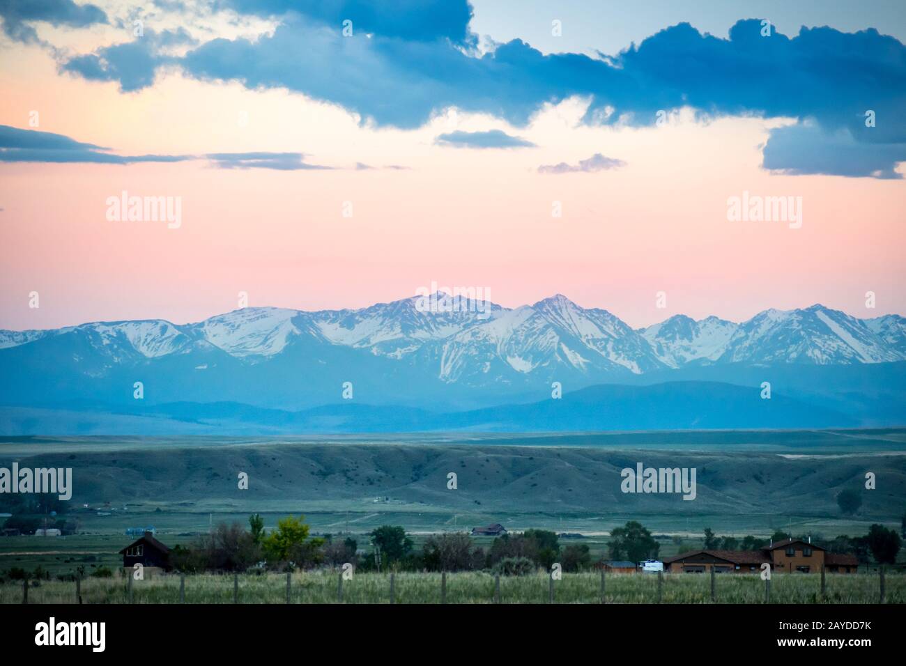 A beautiful overlooking view of nature in Three Forks, Montana Stock ...