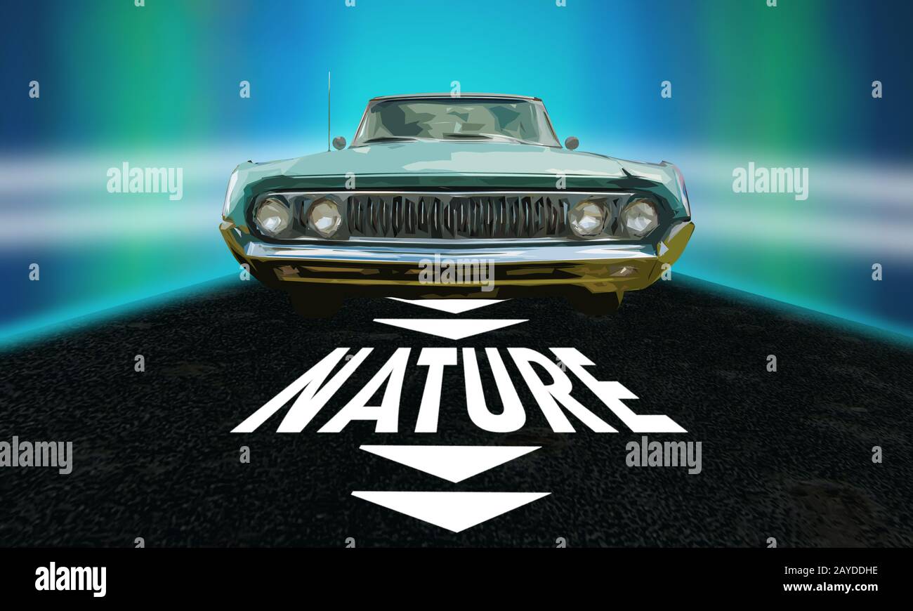 Street Sign to Nature Stock Photo - Alamy