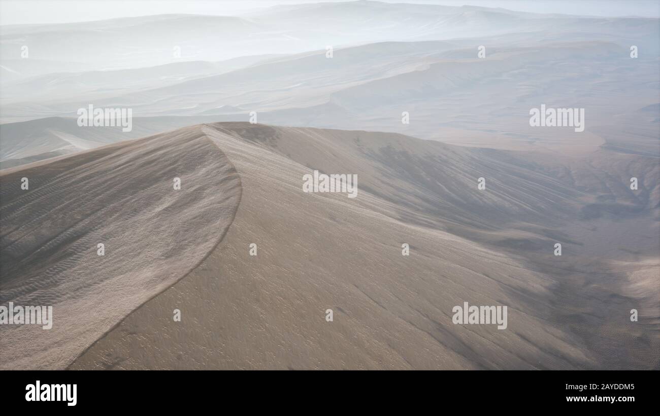 Red Sand Desert Dunes in Fog Stock Photo - Alamy
