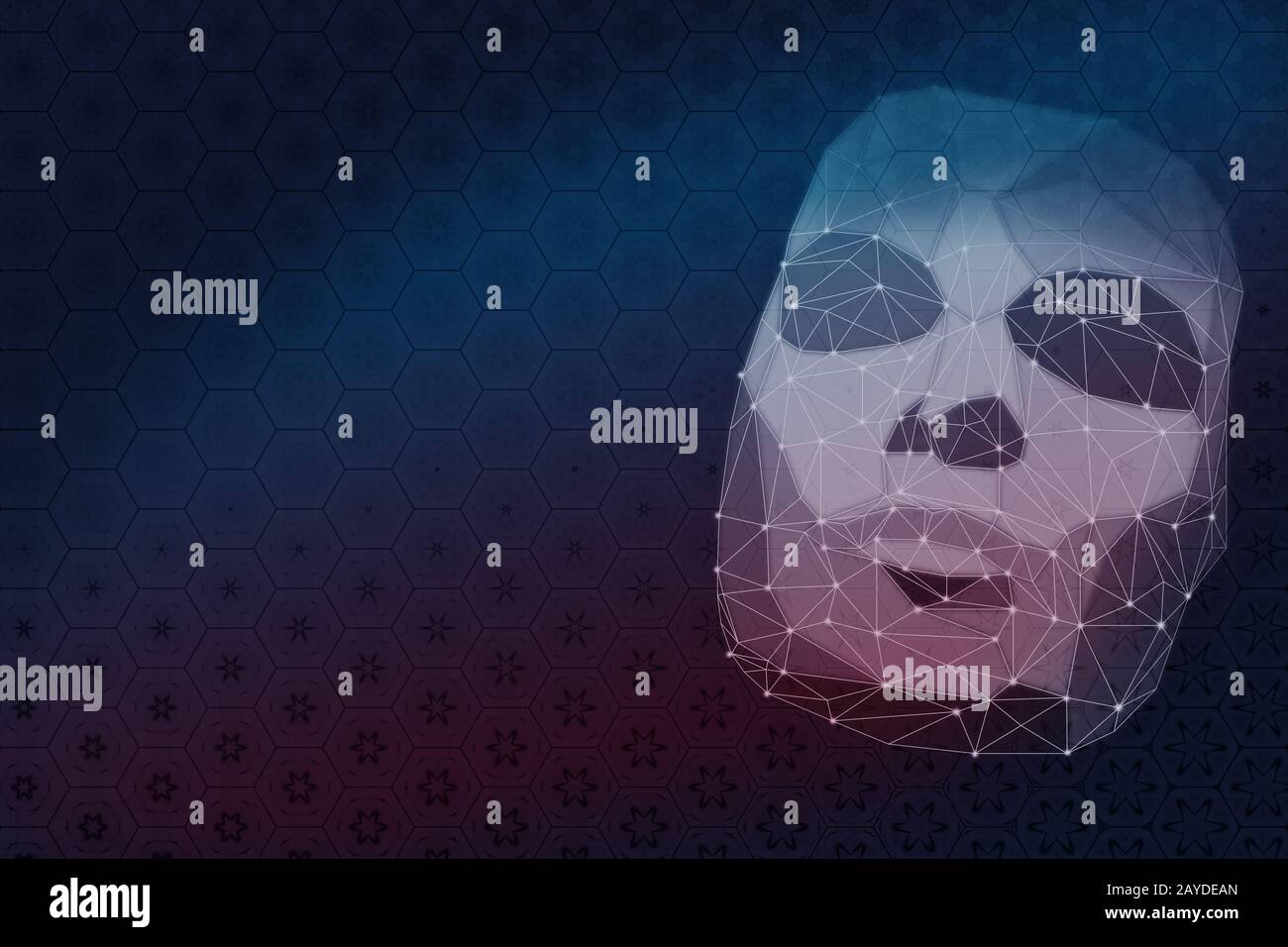 Hacker mask light of eyes low poly Stock Photo - Alamy