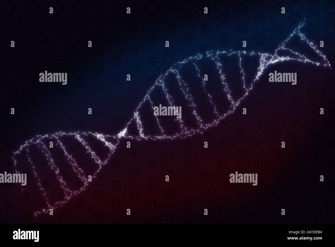 White DNA molecula and abstract background. Mixed Media Stock Photo - Alamy