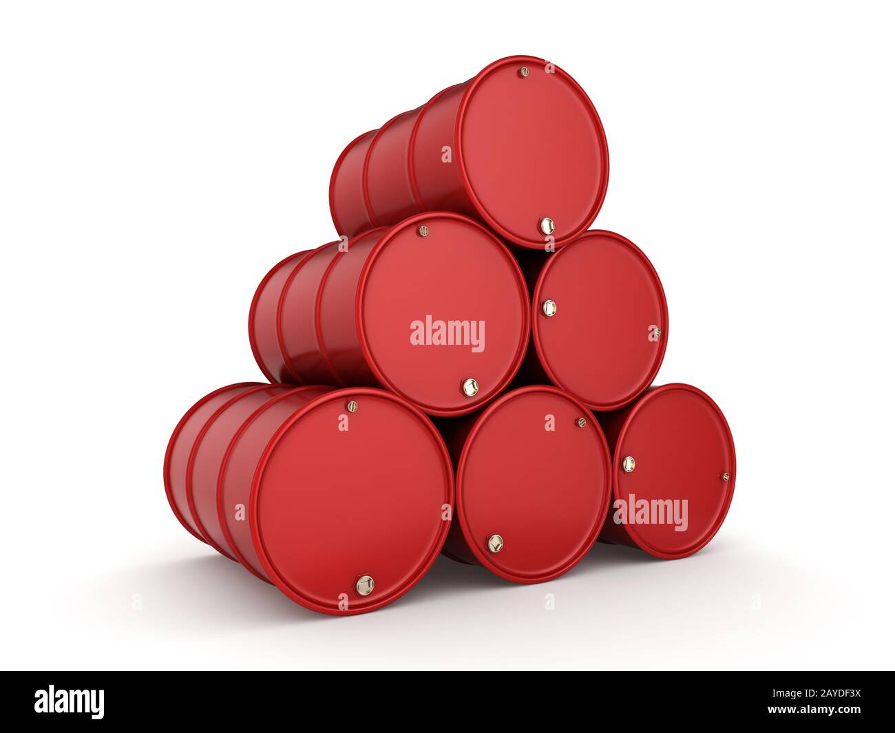 3D rendering red barrels Stock Photo - Alamy