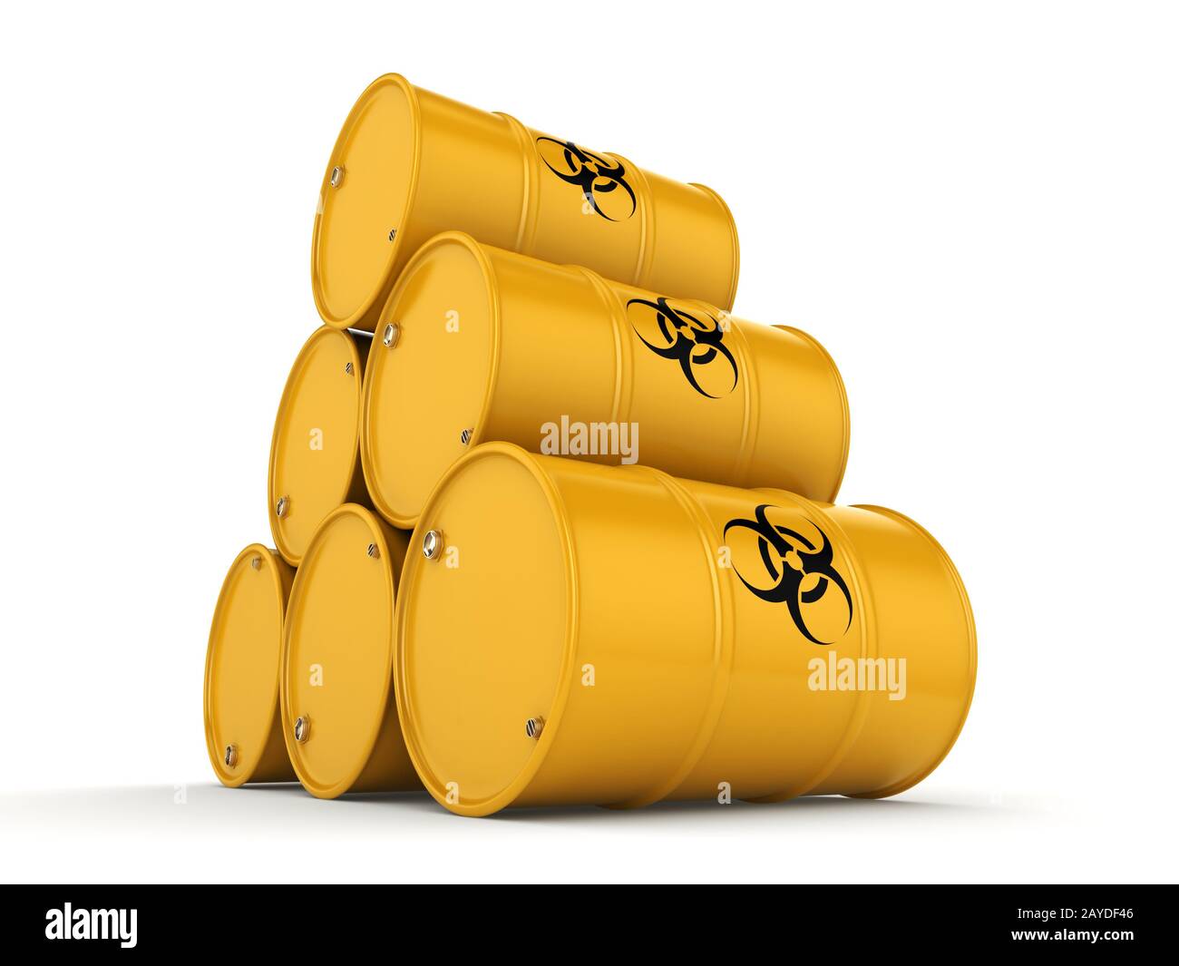 3D rendering biohazard barrels Stock Photo - Alamy