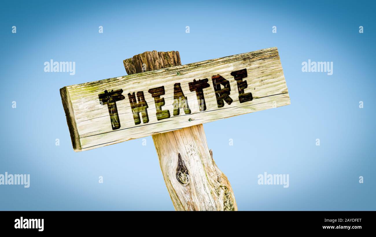 Open air theatre direction sign hi-res stock photography and images - Alamy
