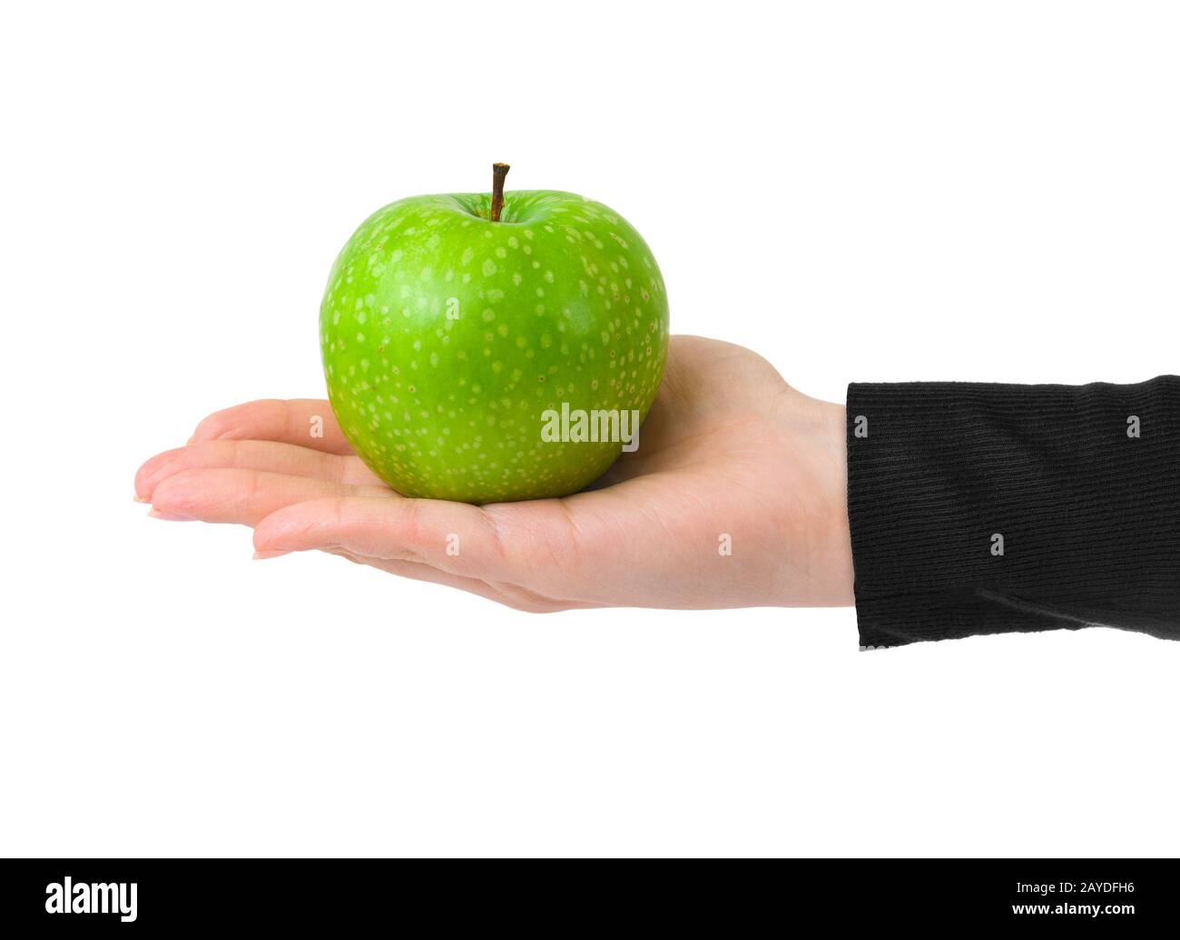 Hand with apple Stock Photo - Alamy