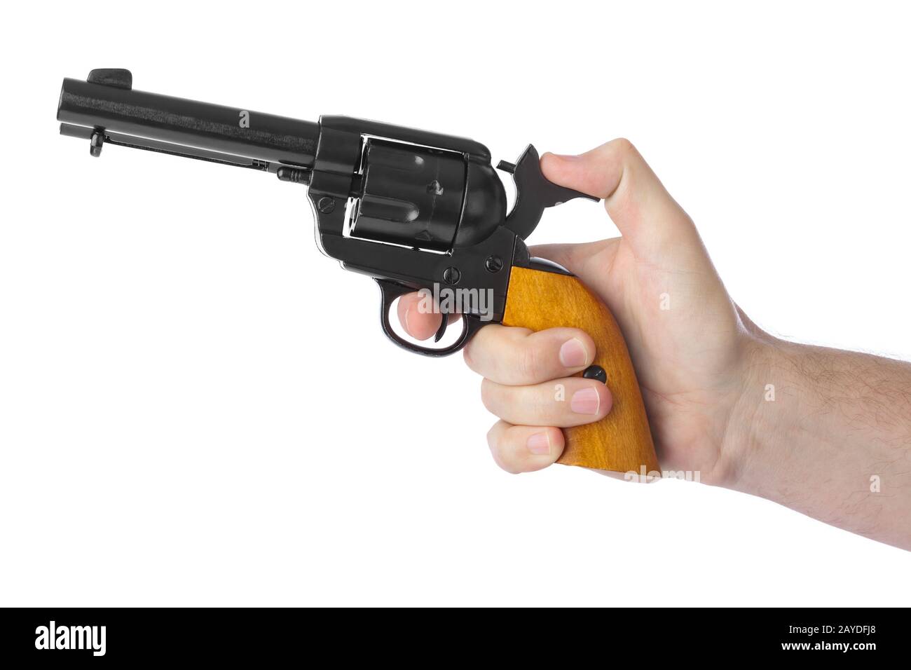 Hand with revolver Stock Photo - Alamy