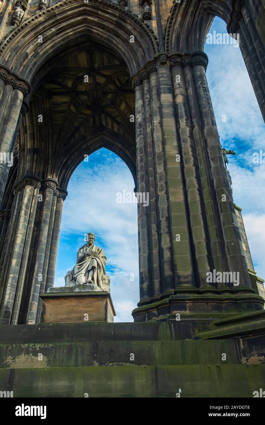 View of the skyline through the Scott Monument, dedicated to author Sir ...