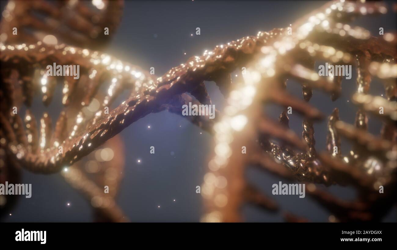 double helical structure of dna strand close-up animation Stock Photo ...