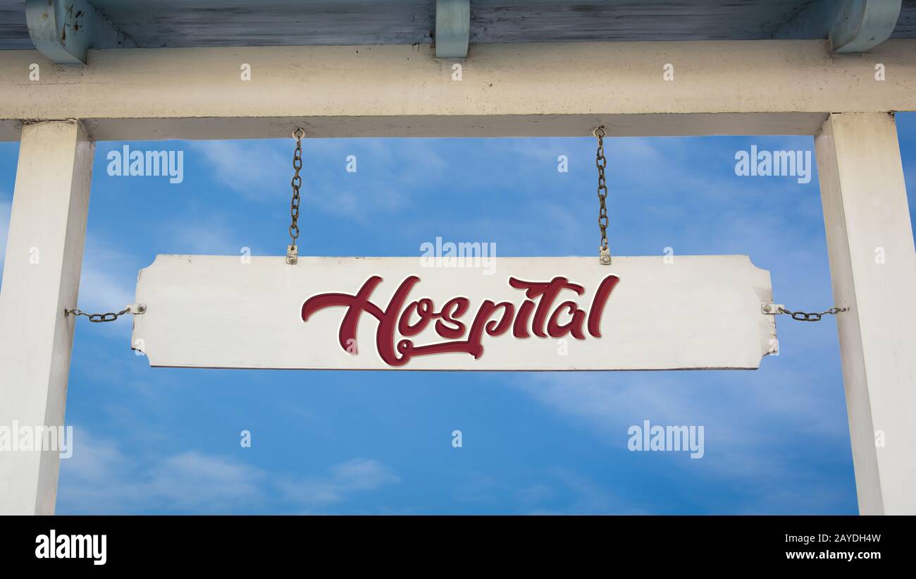 Street Sign to Hospital Stock Photo - Alamy