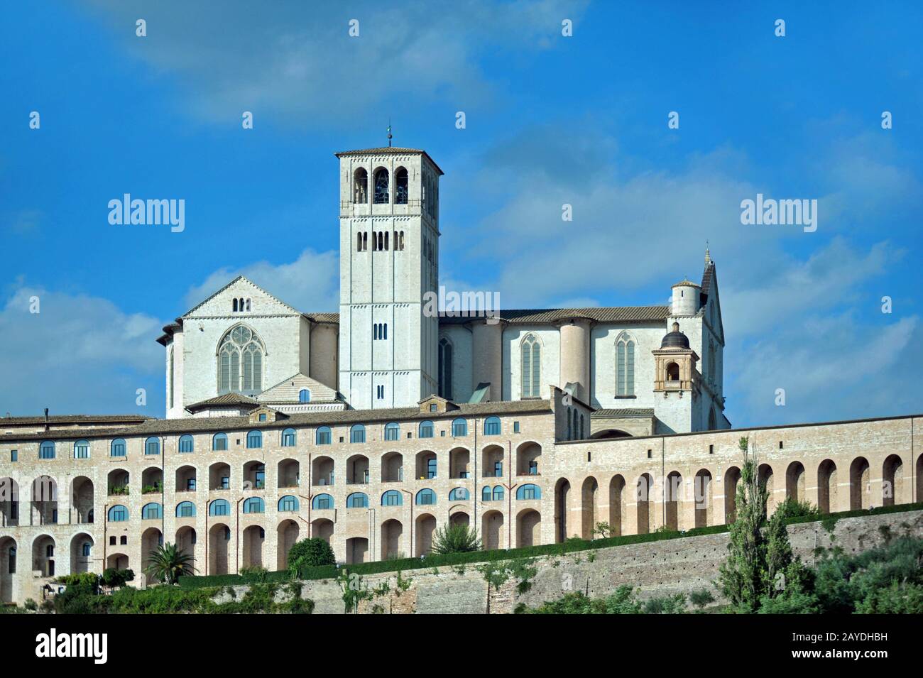 Bell tower of the monastery of st francis assisi hi-res stock ...