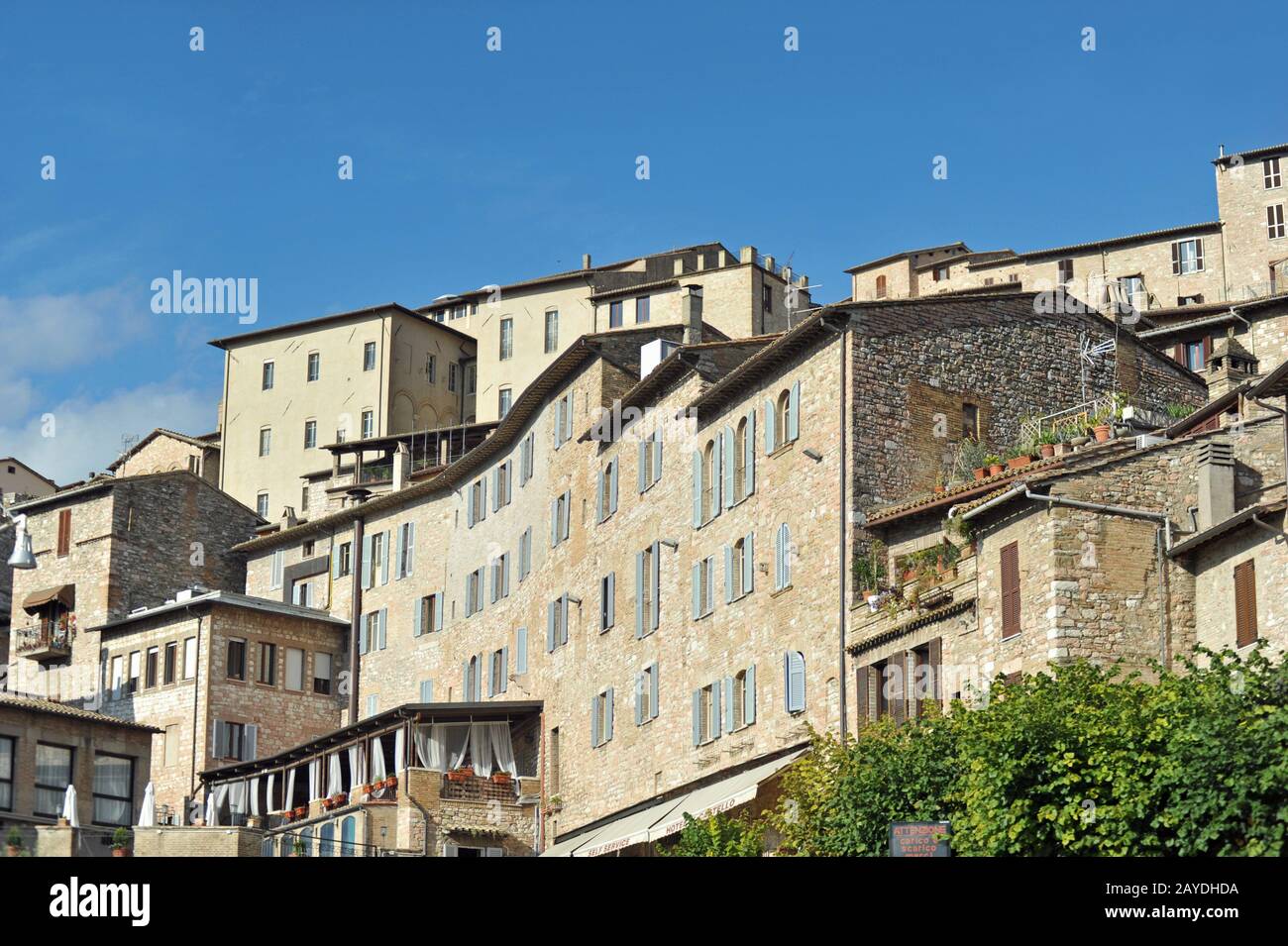 Bell tower of the monastery of st francis assisi hi-res stock ...