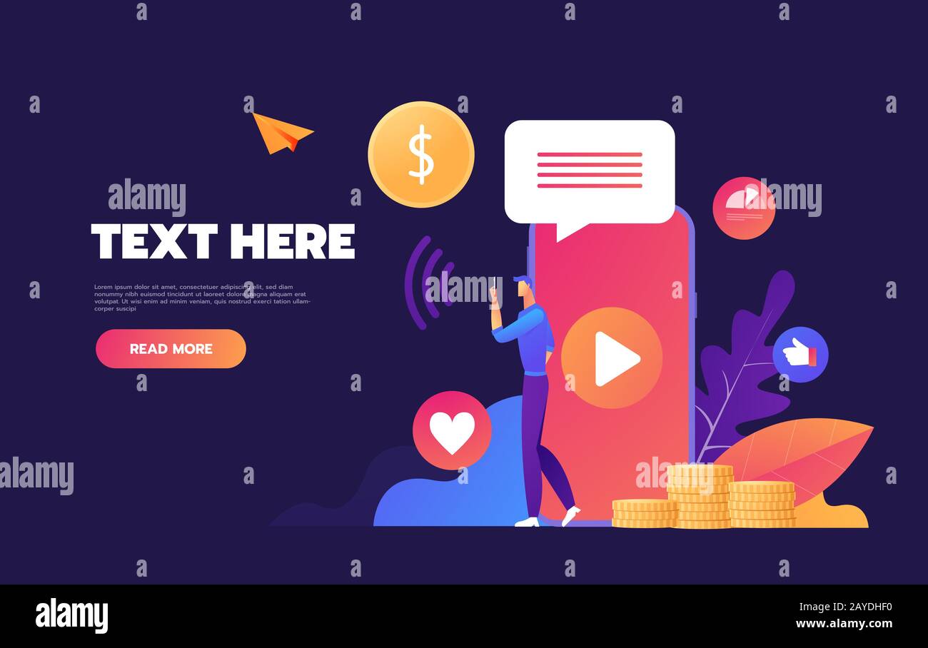 people streaming online video with their laptop, smartphone vector ...