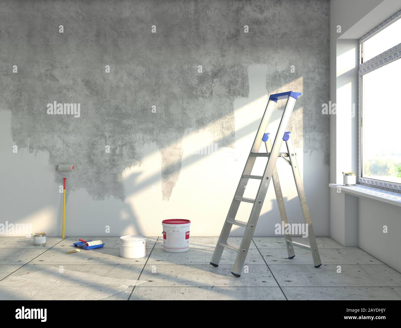 3D rendering wall painting Stock Photo - Alamy