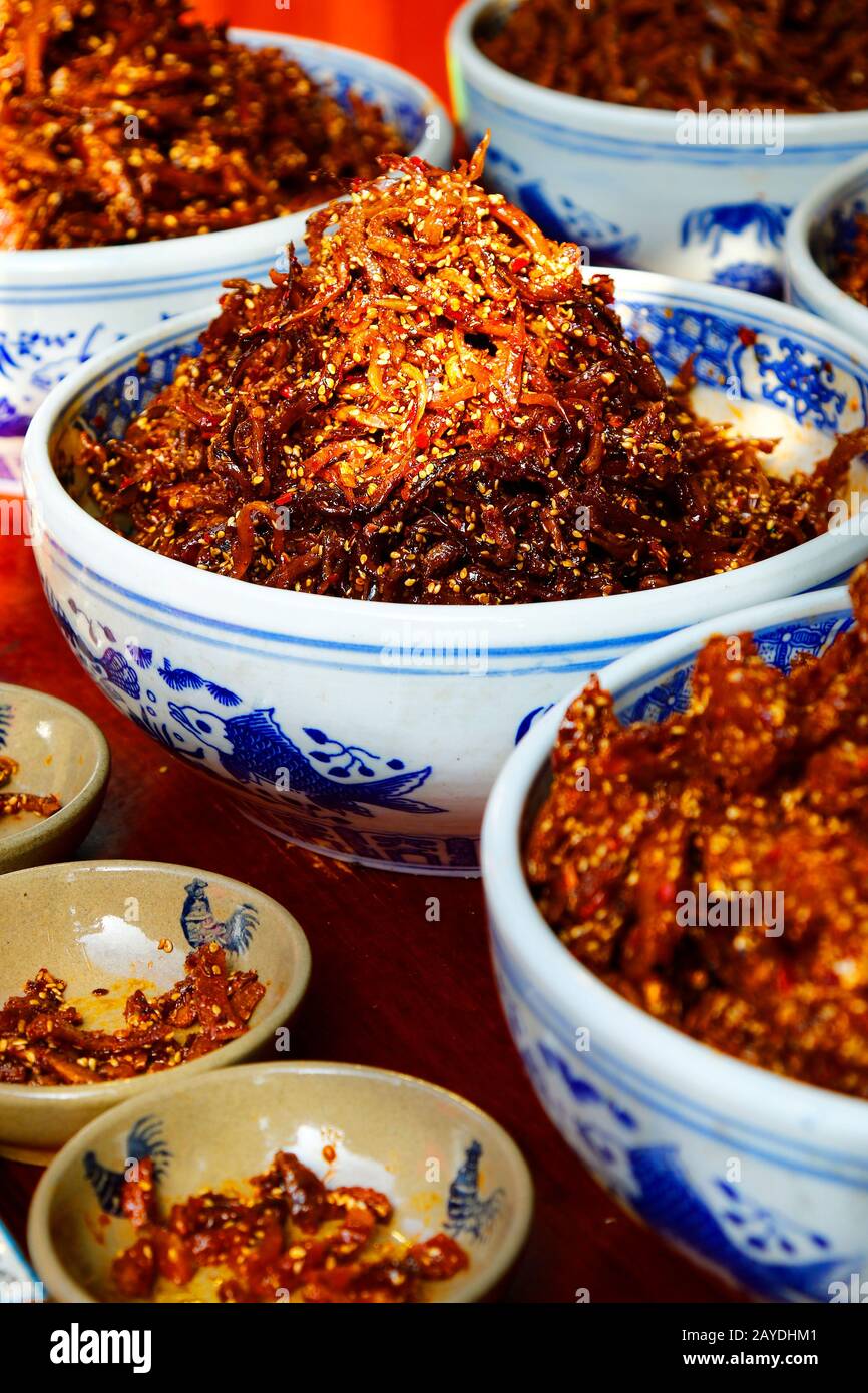 kimchi ,spicy fermented cabbage sold in market Stock Photo - Alamy
